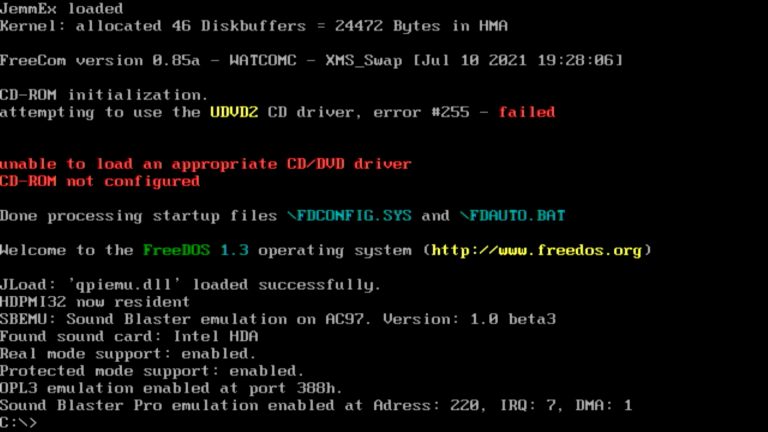 Native DOS Gaming with Sound – FreeDOS + SBEMU on a portable USB drive ...